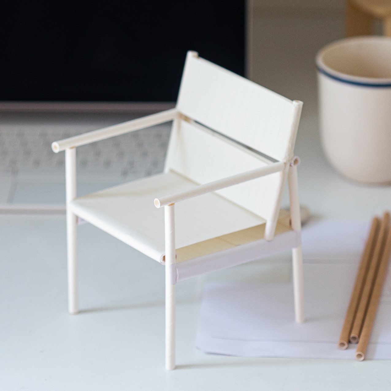 LOOP: Metallic Frame with Wrapped Stretch Fabric